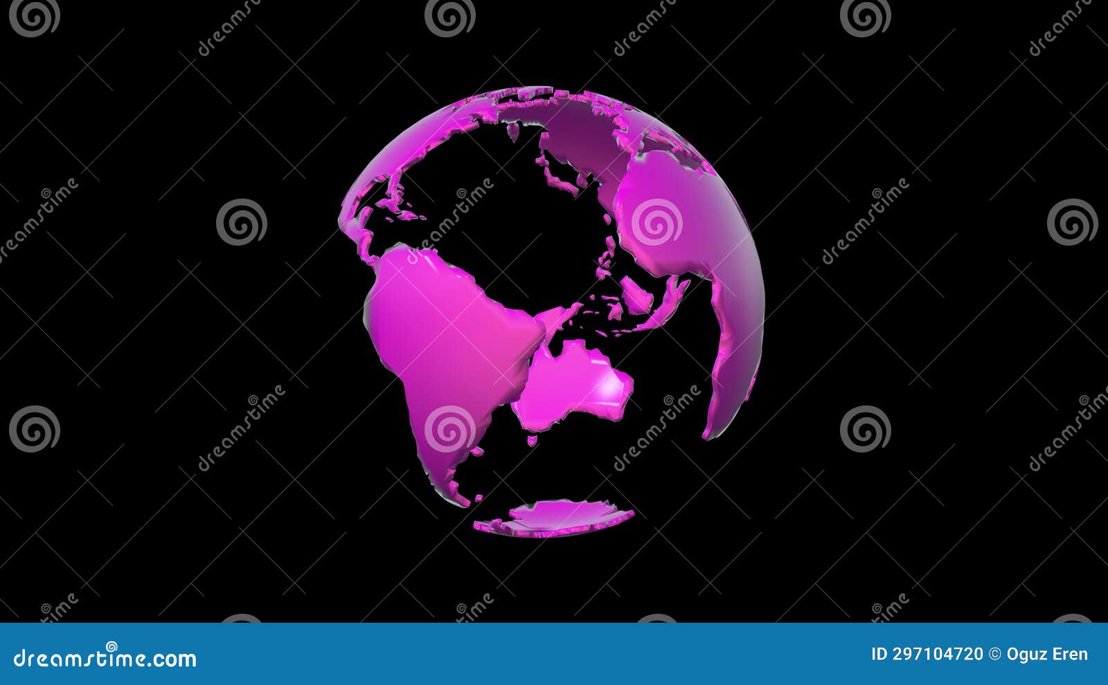 Pink Globe Planet Earth Rotating Loop with Alpha Channel Stock Footage ...
