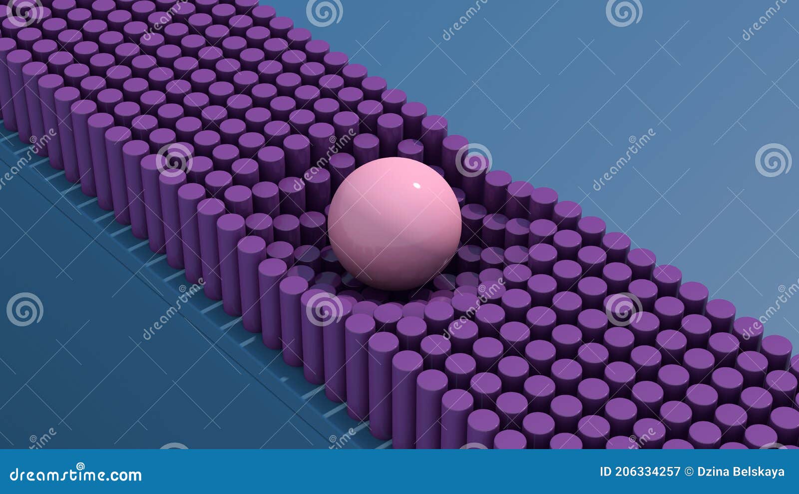Pink Glossy Ball Rolling. Purple Cylinder Morphing Stock Illustration ...