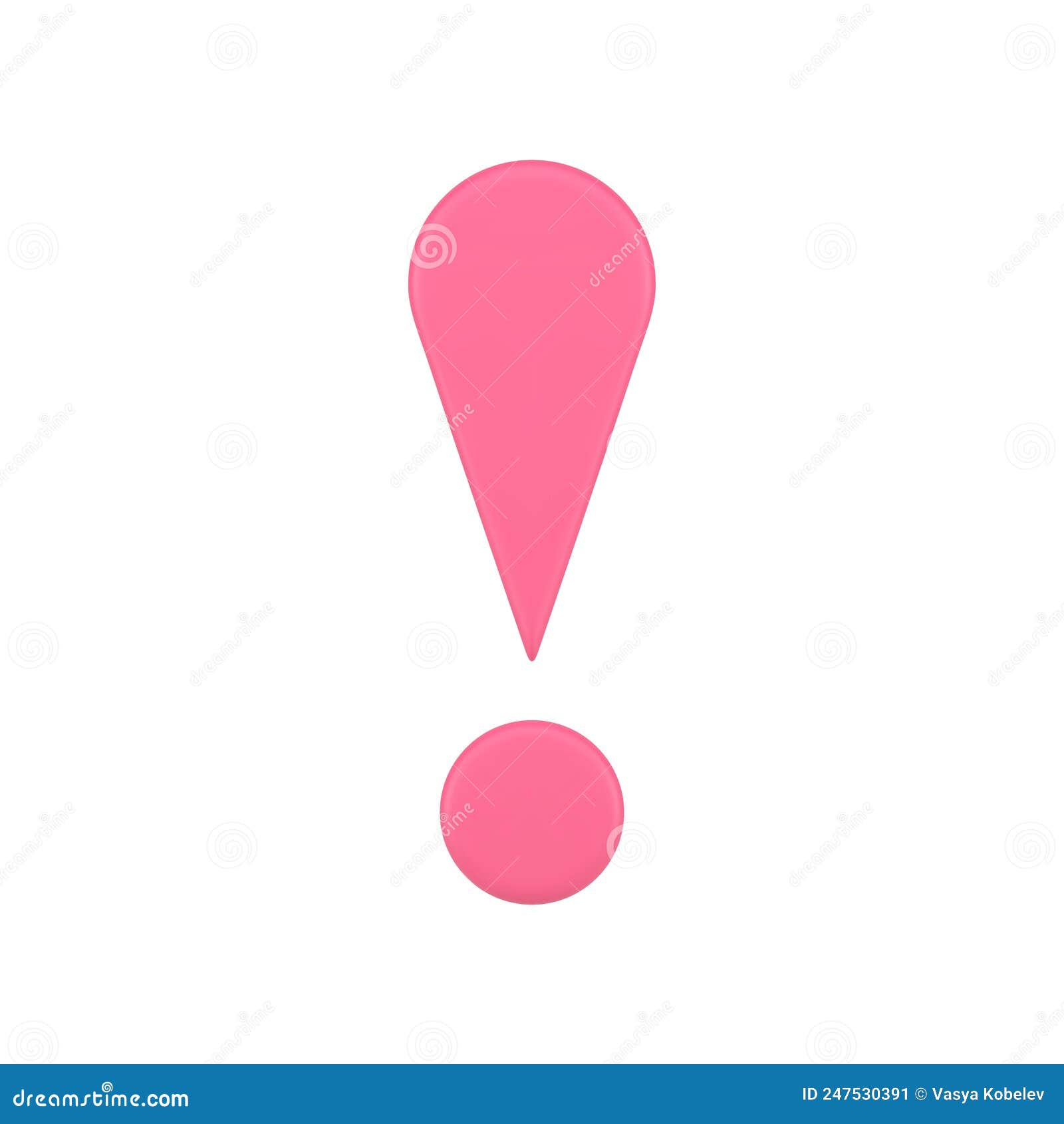 Pink Glossy Exclamation Point Front View Attention Error Warning ...