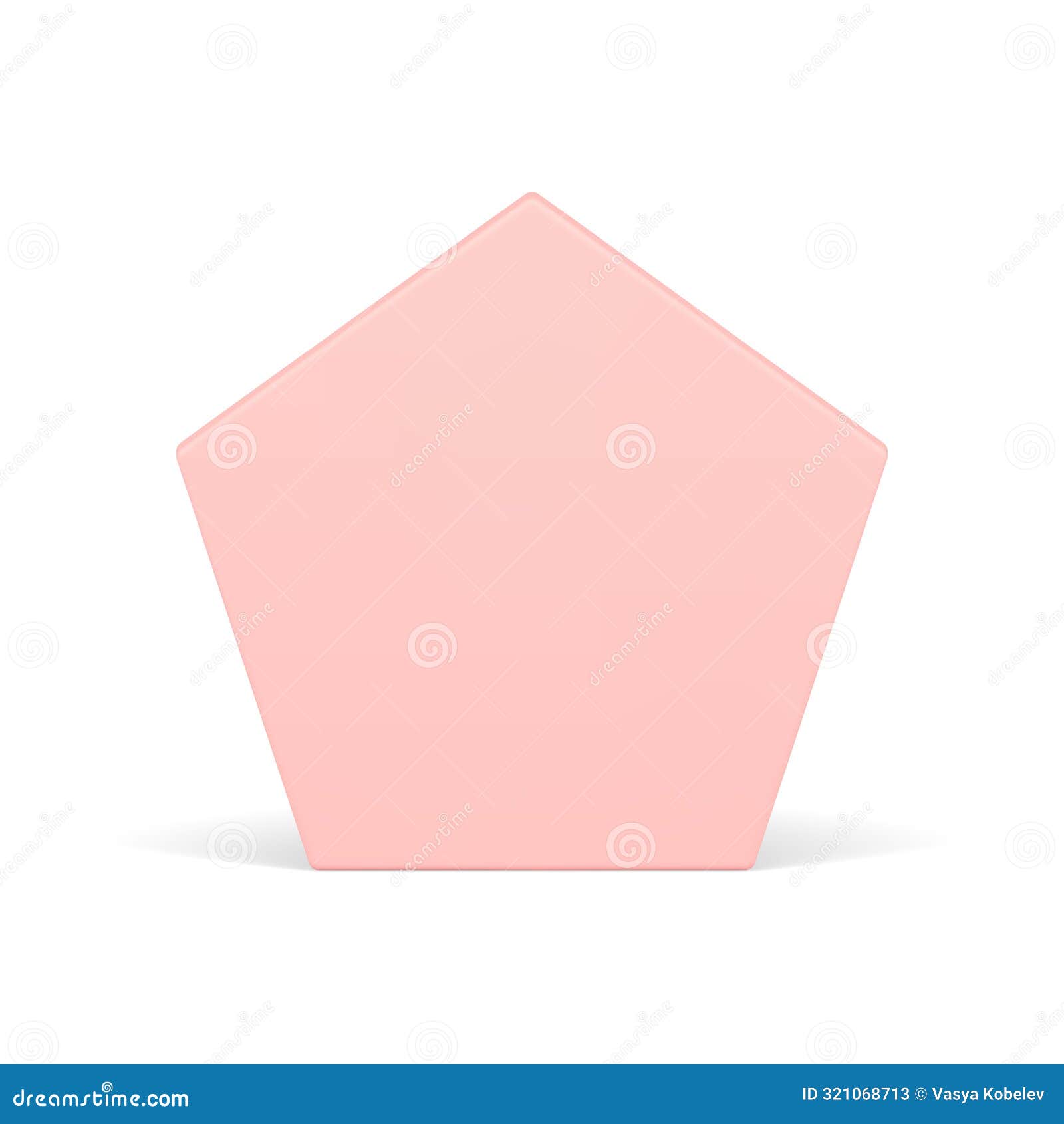 Pink Pentagonal Glossy Framework Minimalist Geometric Decor Basic ...