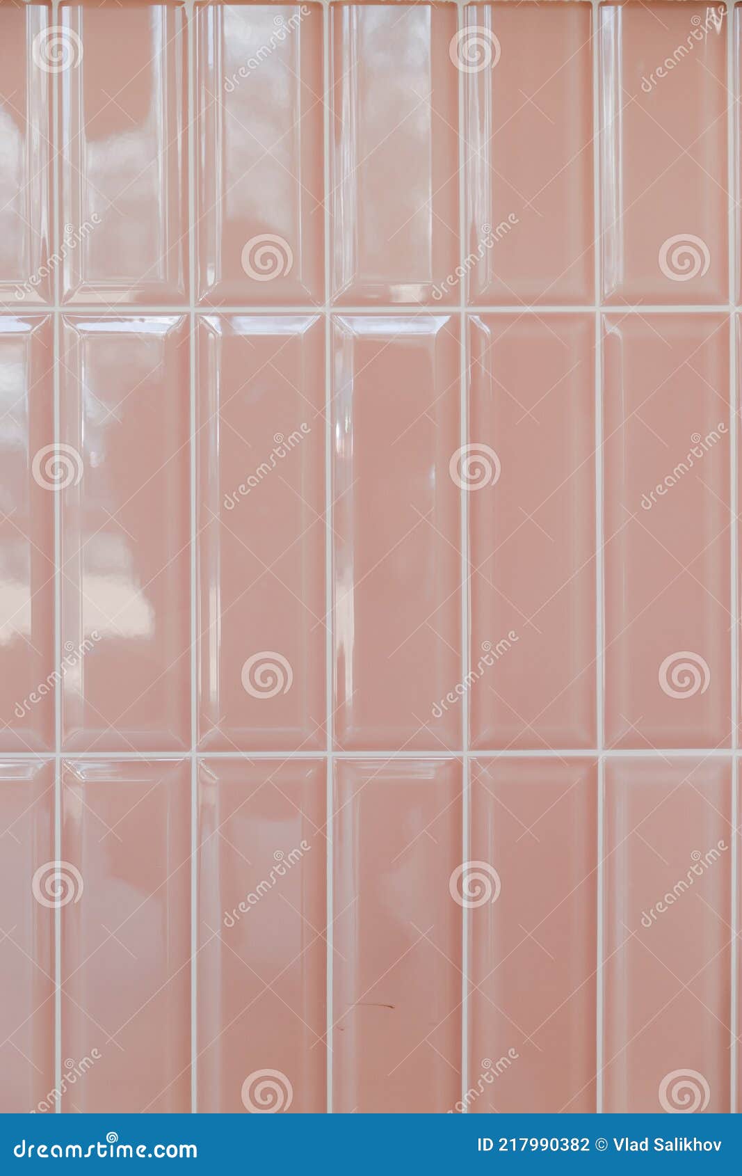 Pink Glossy Upright Rectangular Ceramic Tile, Background, Texture Stock ...