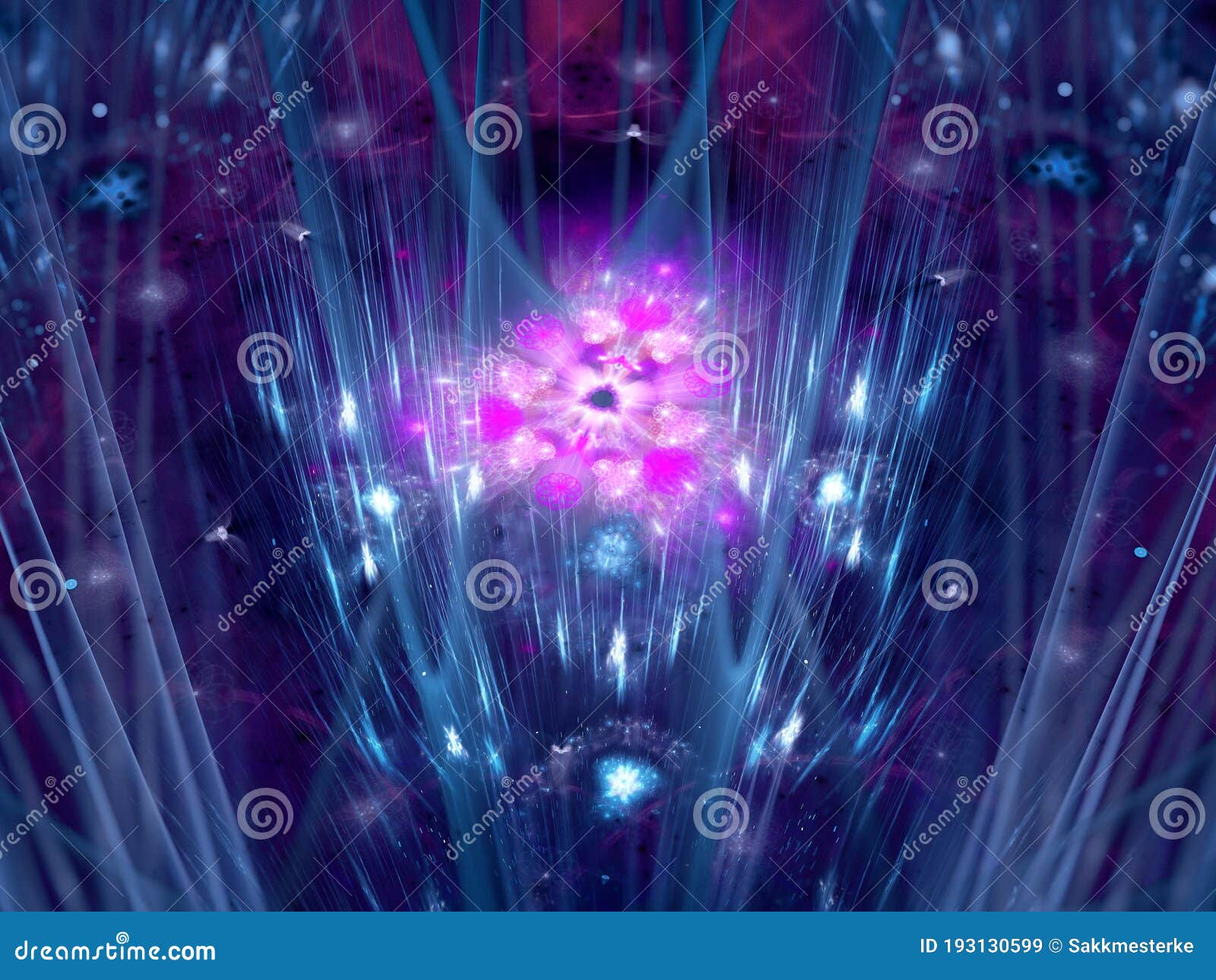 Pink Glowing Futuristic Quantum Entity Stock Illustration ...