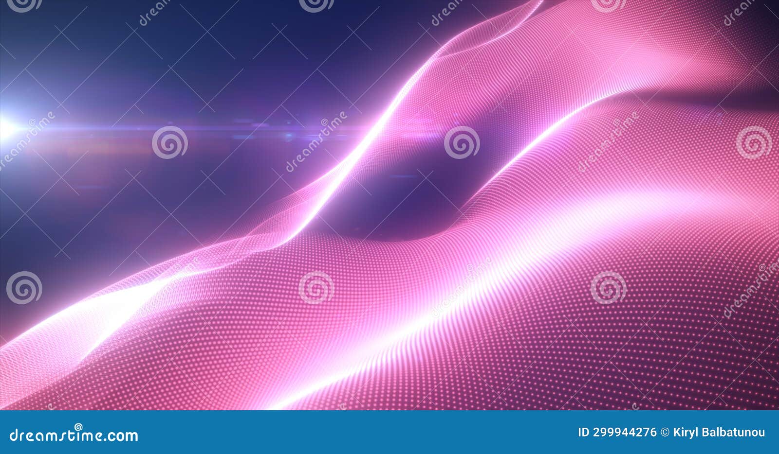 Pink Glowing Magic Waves from Energy Particles Abstract Stock Photo ...