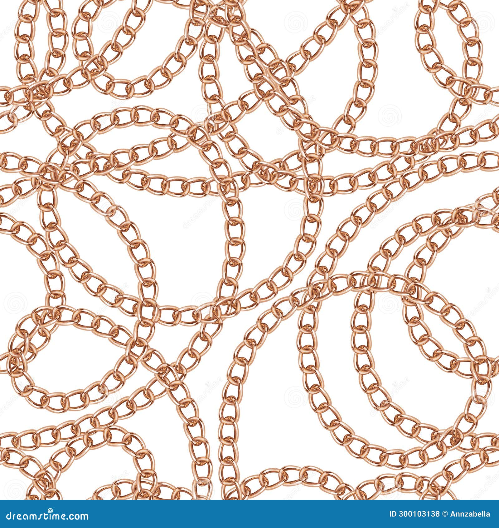 Pink Gold Chain Seamless Pattern Ornament for Print Design Vector Illustration Stock ...