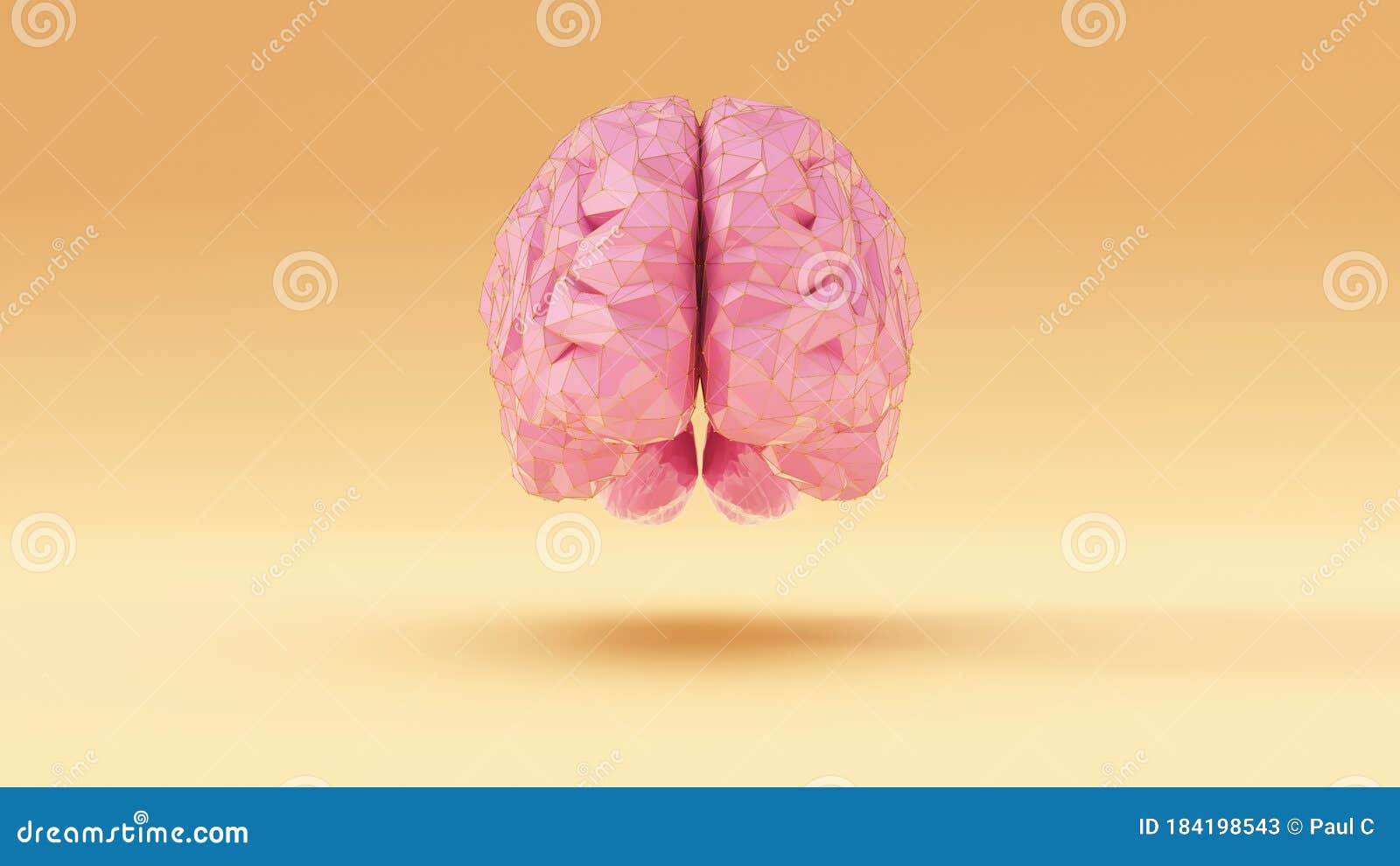 Pink Gold Cyber Brain Angular Artificial Intelligence With Warm Cream ...