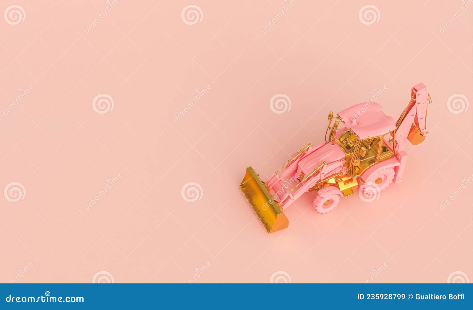 Pink And Gold Digger On A Pink Background Royalty-Free Stock Photo ...