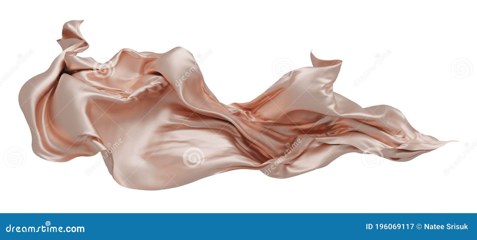 Pink Gold Luxury Cloth Flying in the Wind Isolated on White Background ...