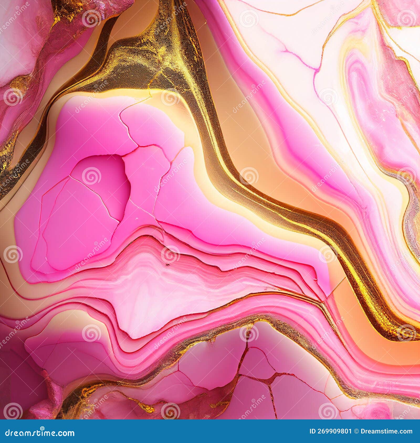 Pink and Gold Marble Texture. Generative AI. Stock Illustration ...