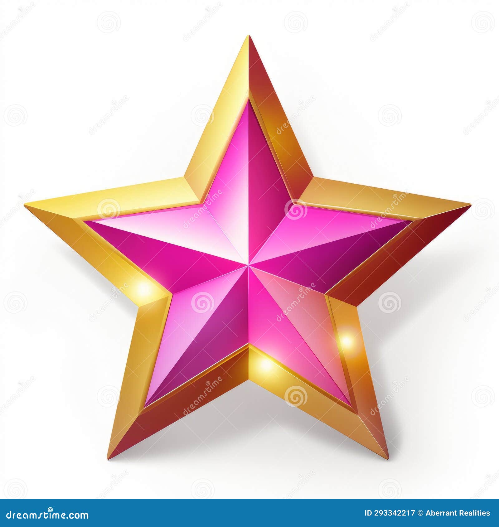 A Pink and Gold Star on a White Background Stock Illustration ...