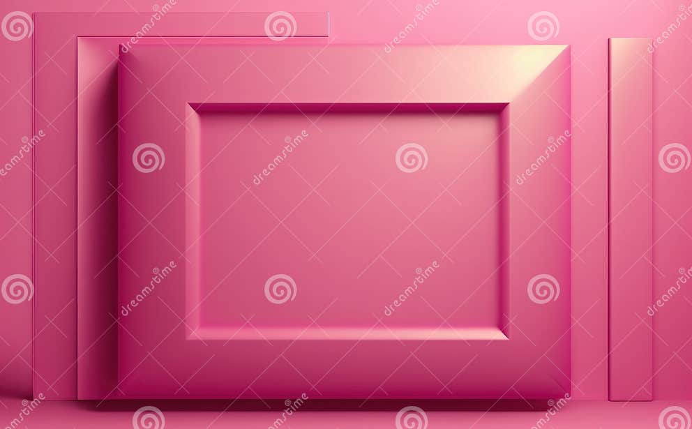Pink Gradient Background with Embossed Rectangle. Minimalist Surface ...
