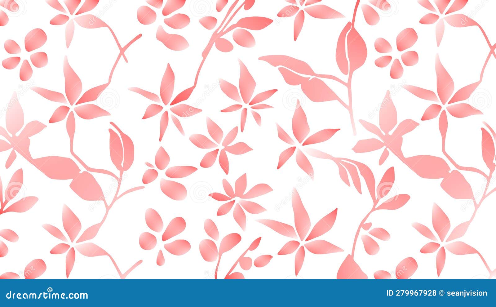 Pink Gradient Flowers and Leaves Arrangement Creative Background Stock ...
