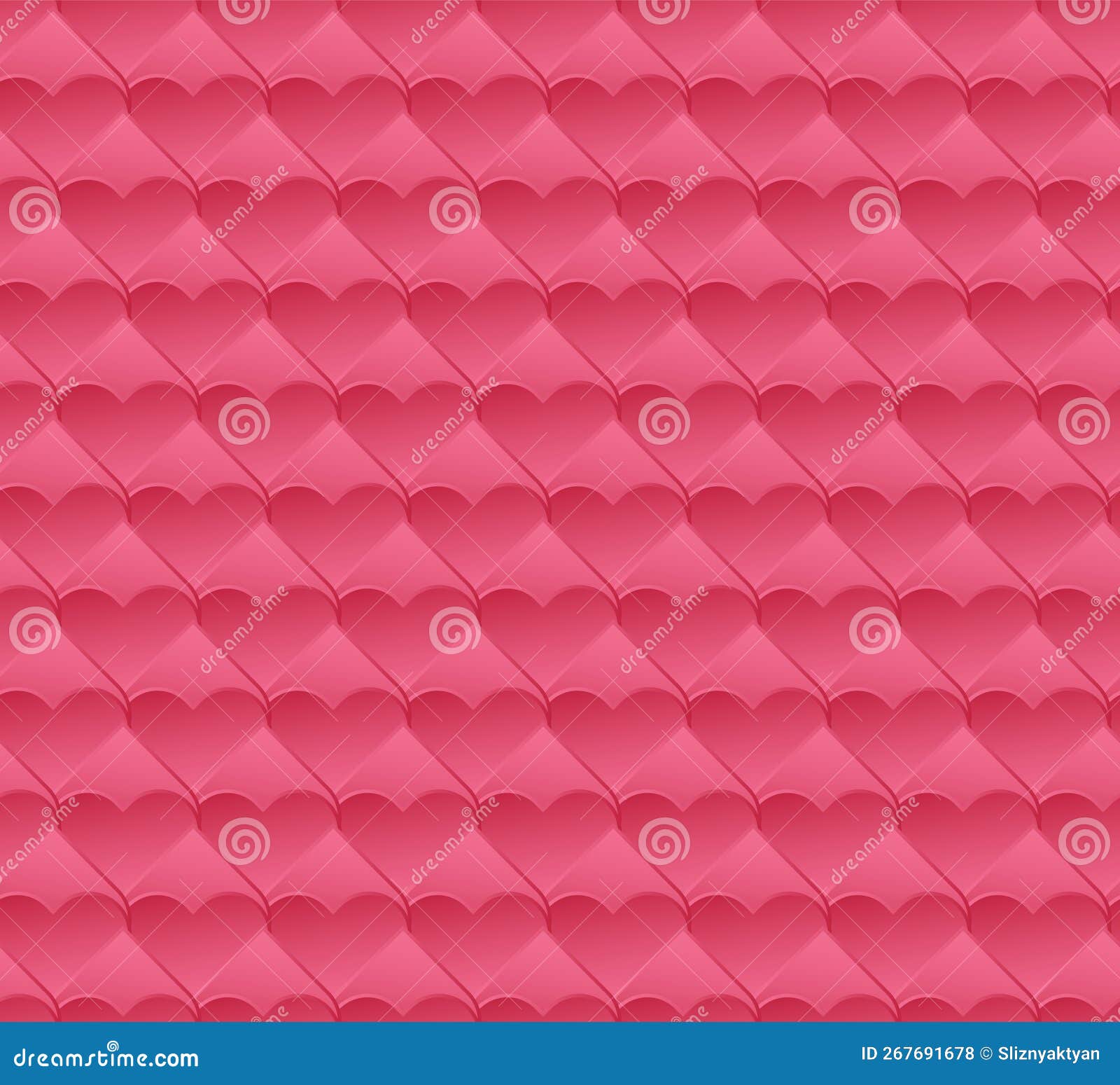 Pink Gradient Hearts Seamless Pattern, Vector Illustration Stock ...