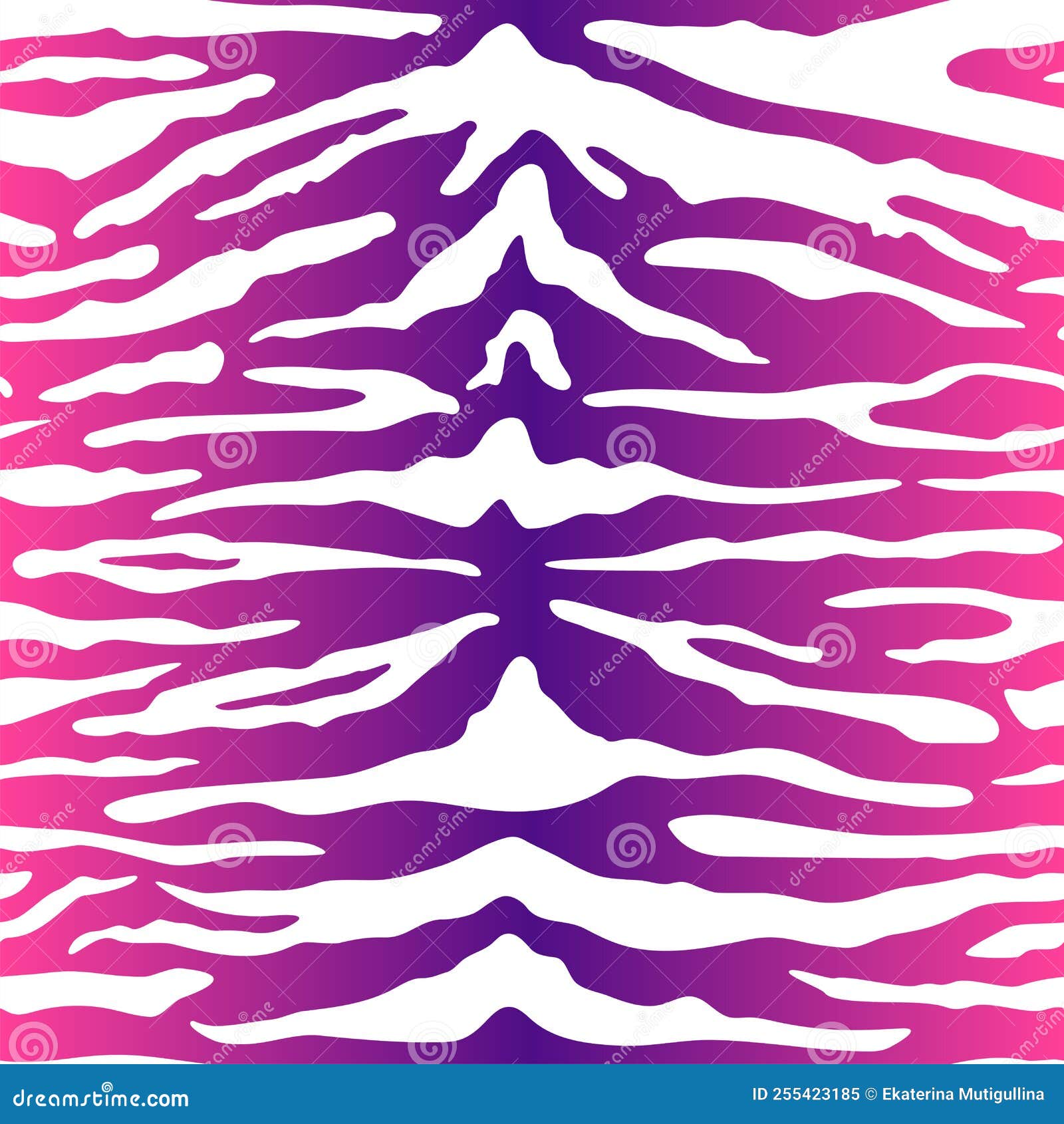 Pink Gradient Tiger Pattern Seamless Pattern. Vector Abstract Wild ...