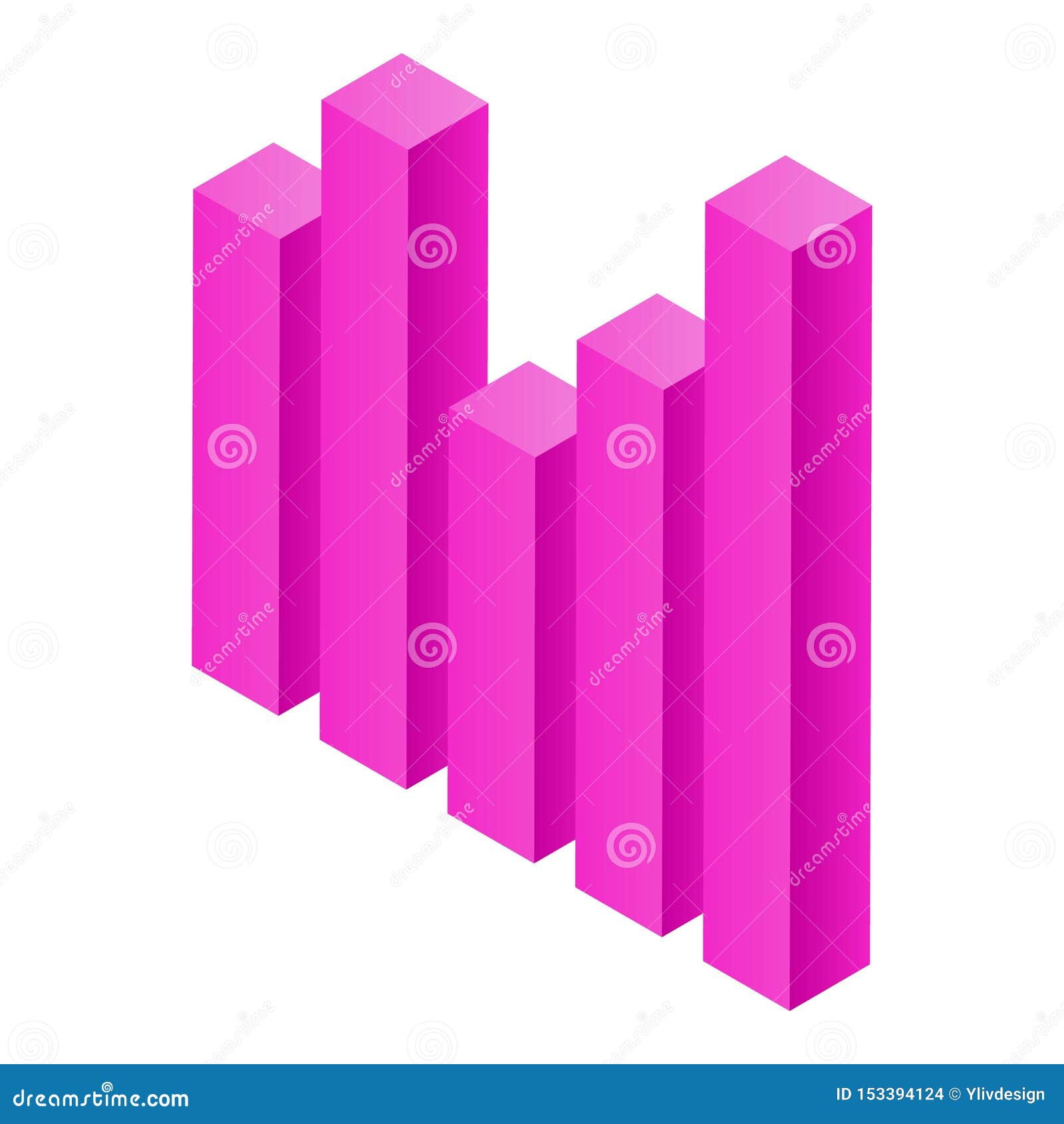Pink Graph Icon, Isometric Style Stock Vector - Illustration of design ...