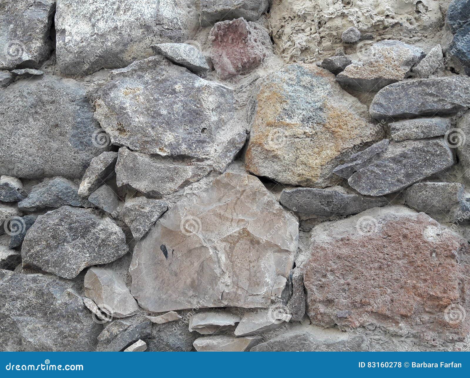 Background Texture Pink, Gray, Beige Stone Wall Primitive Dry Stack ...