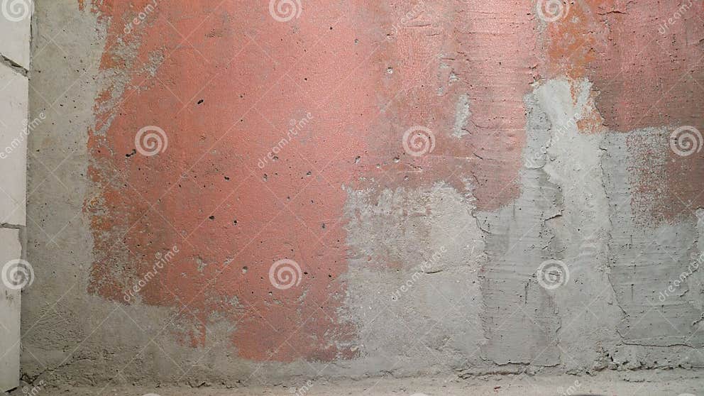 Pink and Gray Concrete Wall Showing Construction Progress. Stock ...