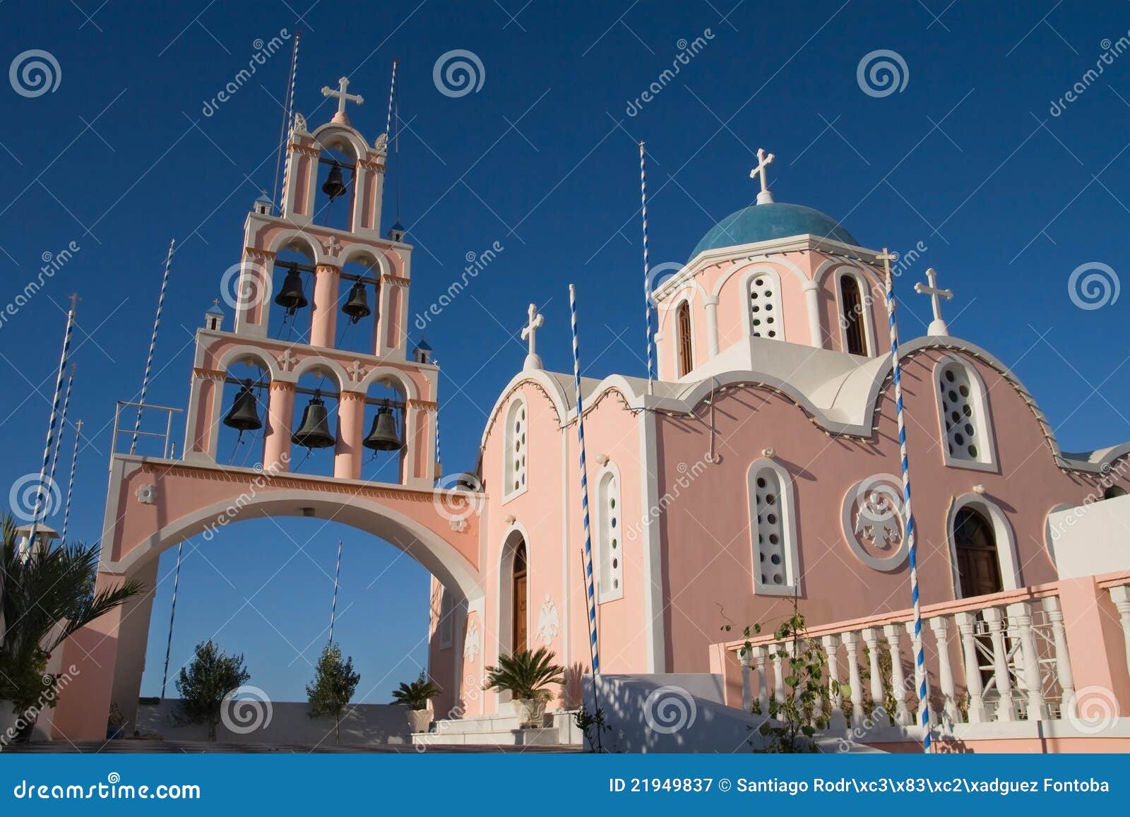 Pink greek church stock image. Image of painted, christian - 21949837
