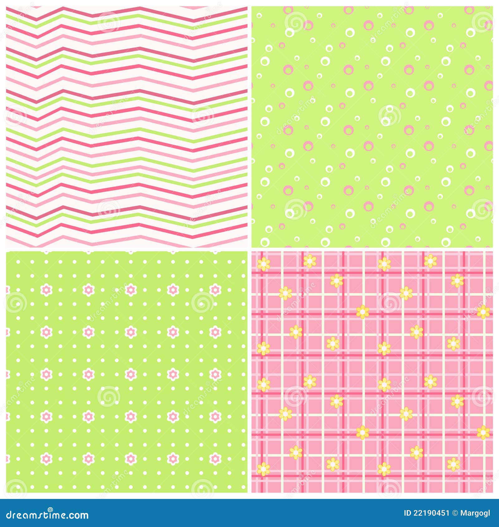 Pink-green baby seamless. stock vector. Illustration of checked - 22190451