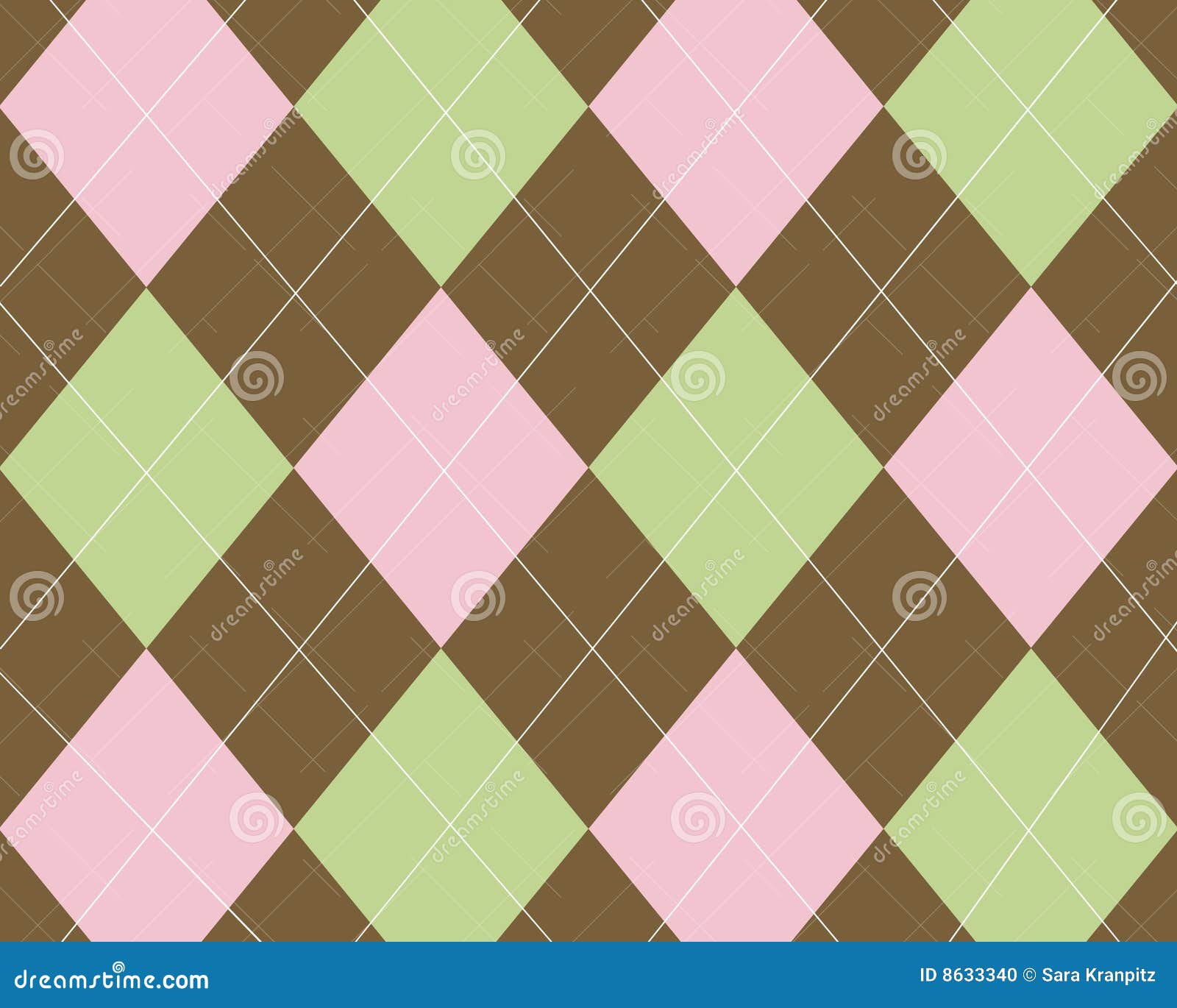 Pink, Green and Brown Argyle Stock Illustration - Illustration of ...