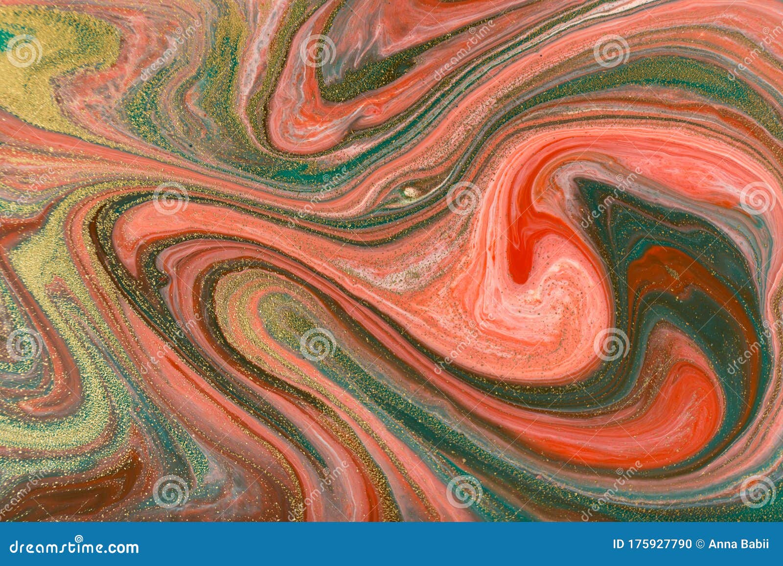 Pink, Green and Gold Abstract Paint Marble Background. Stock Photo ...