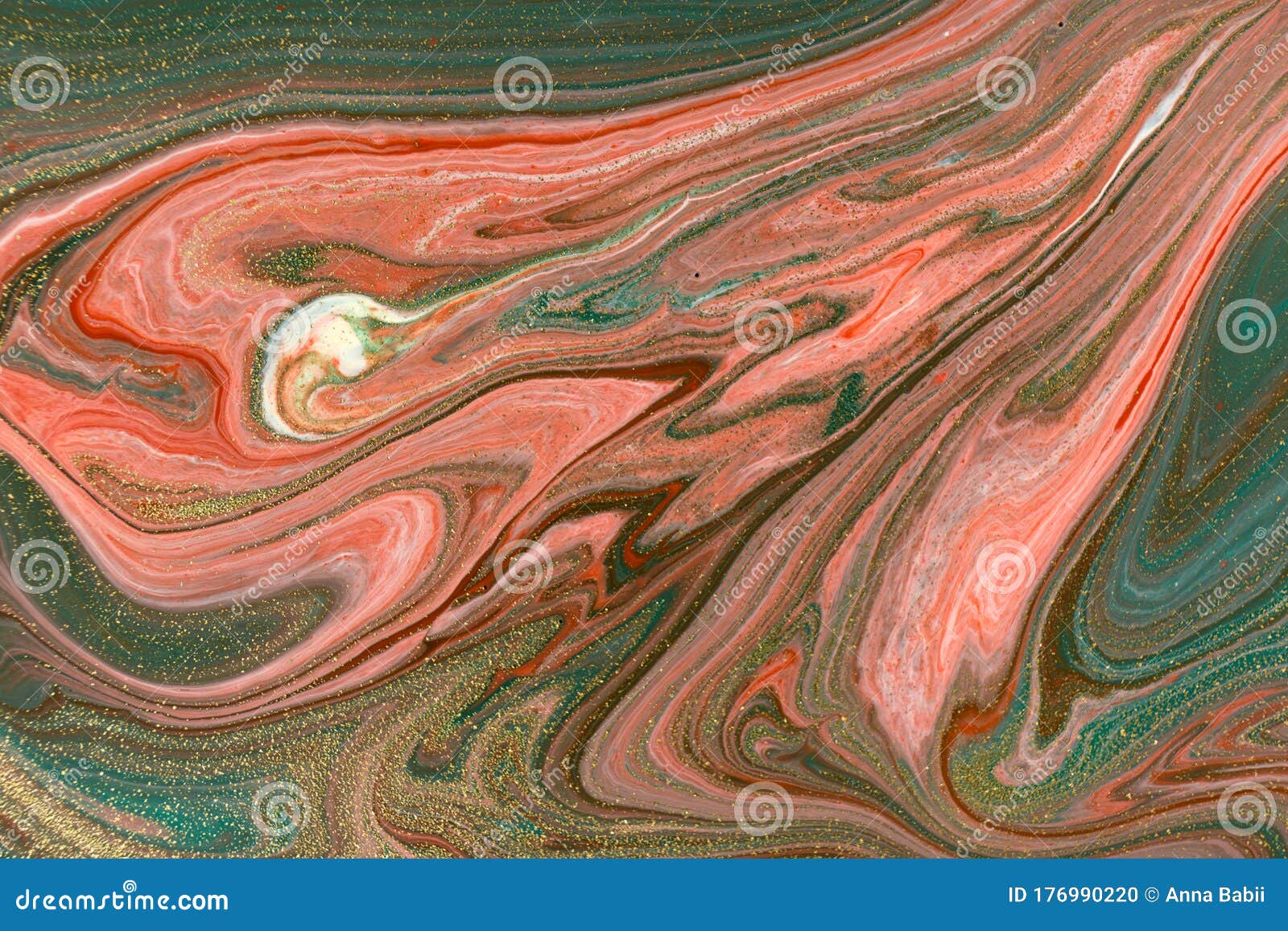 Pink, Green and Gold Abstract Paint Marble Background. Stock Photo ...