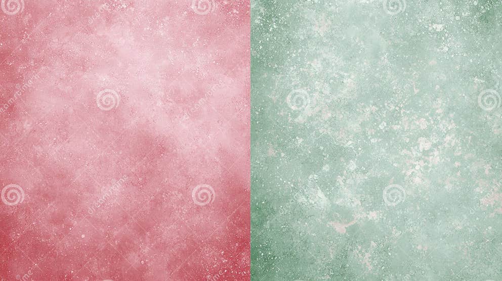 Pink and Green Grunge Textured Backgrounds Create a Split Screen Effect ...