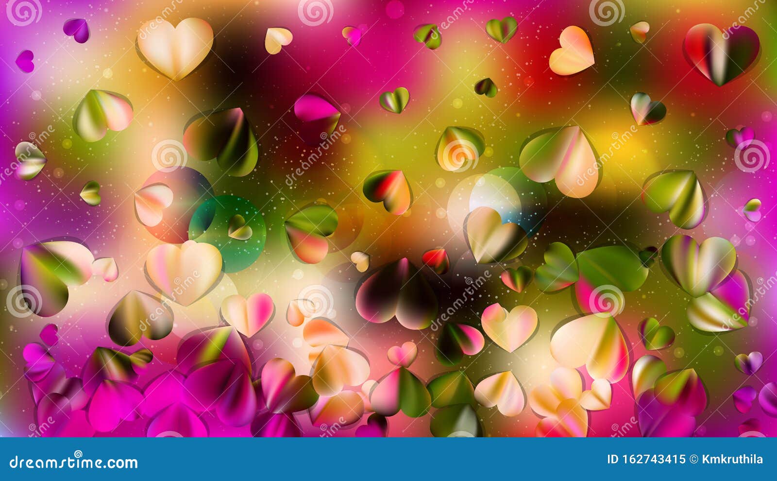 Pink and Green Heart Background Vector Stock Vector - Illustration of ...