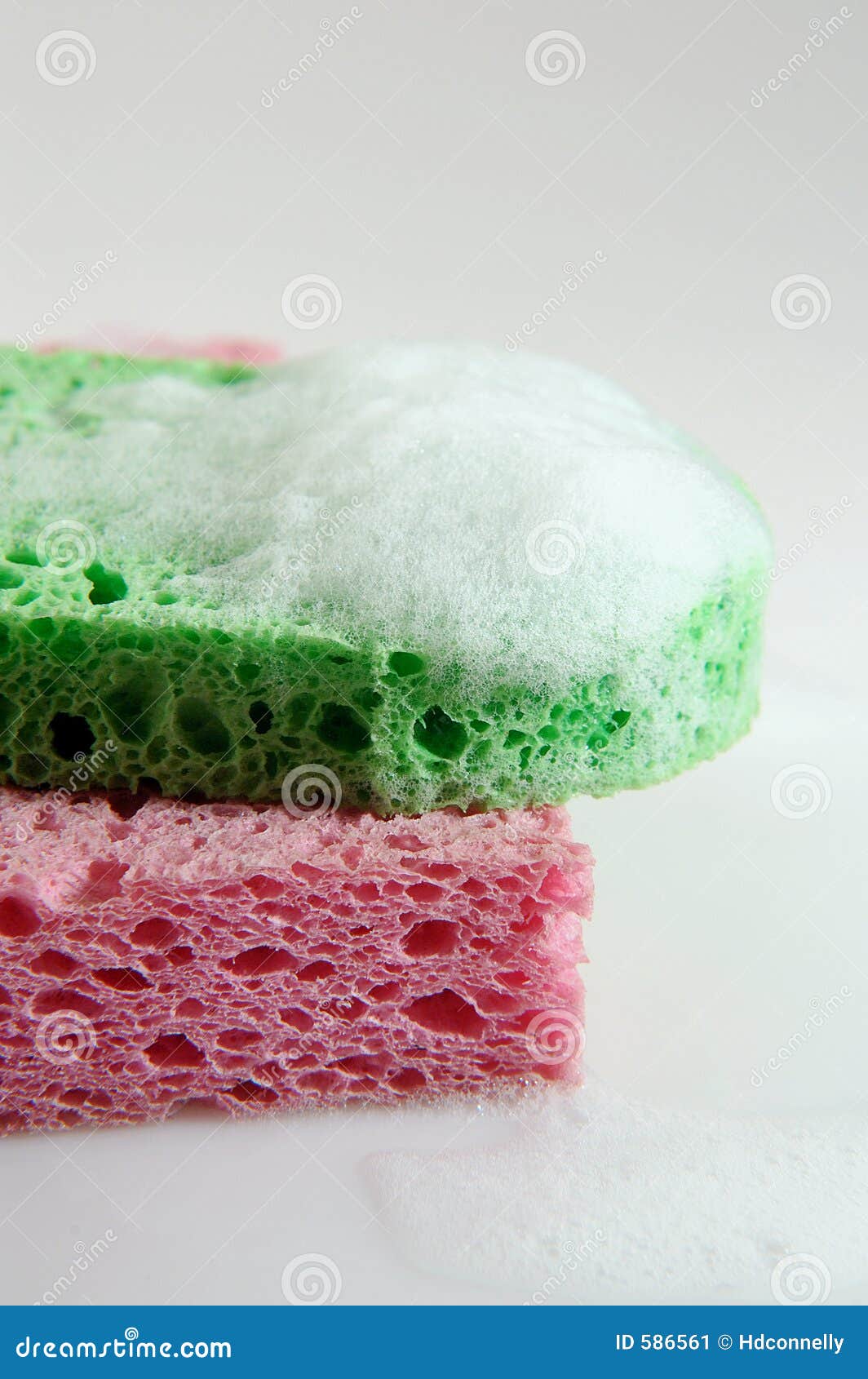 Pink and green sponges stock image. Image of soap, bubble - 586561