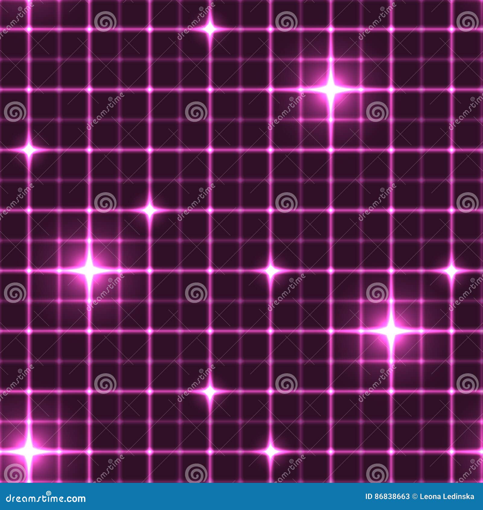 Pink Grid with Shining Points. Stock Vector - Illustration of motion ...