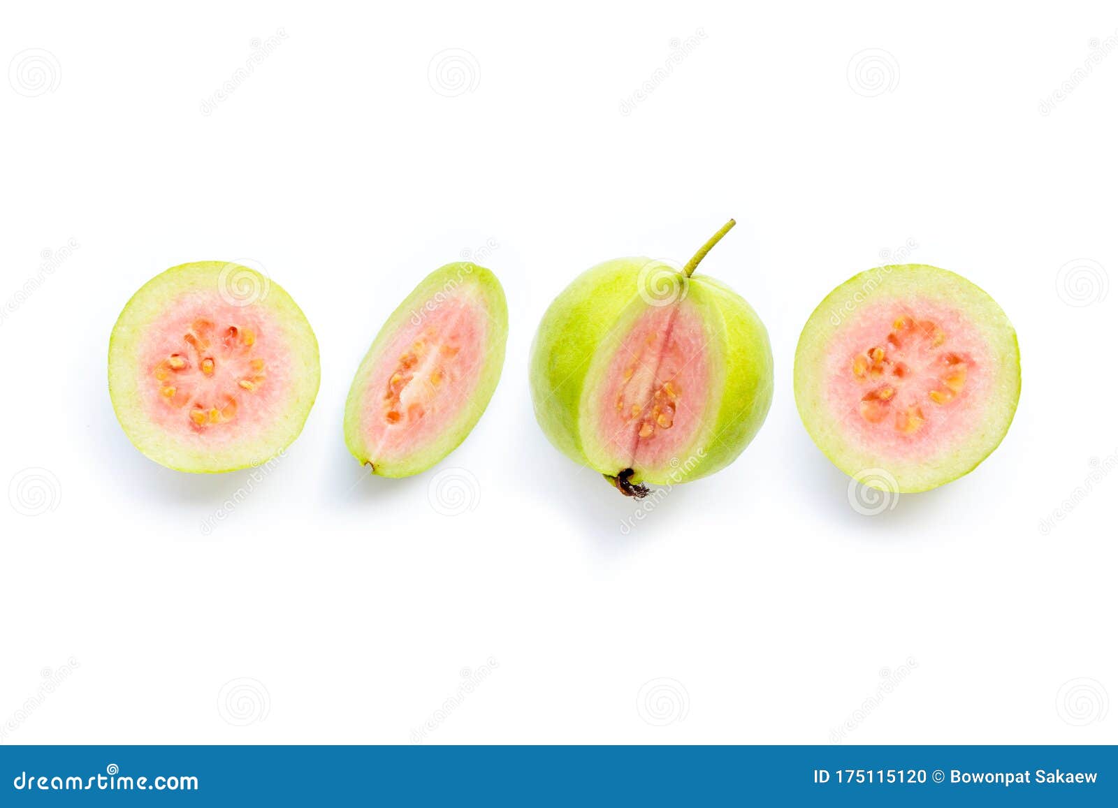 Pink Guava Fruit on White Background Stock Photo - Image of closeup ...