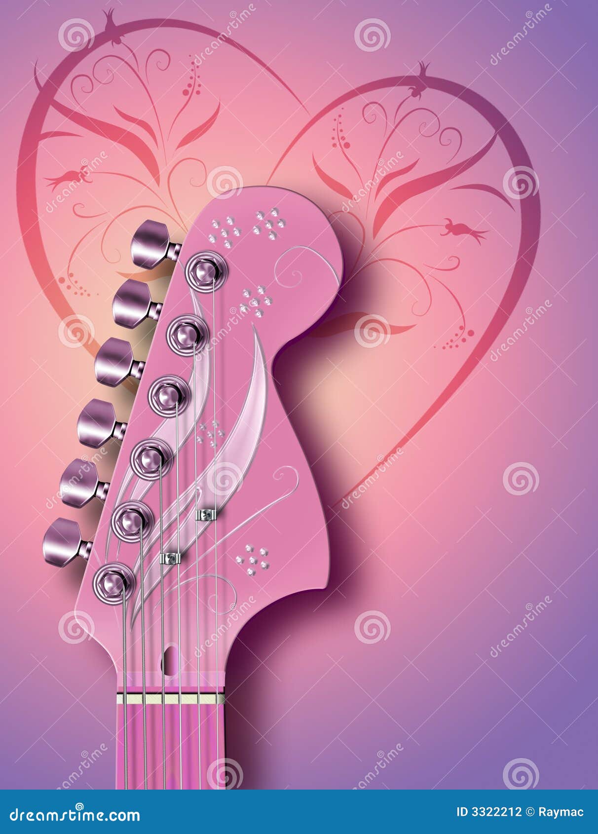Pink Electric Guitar Wallpaper