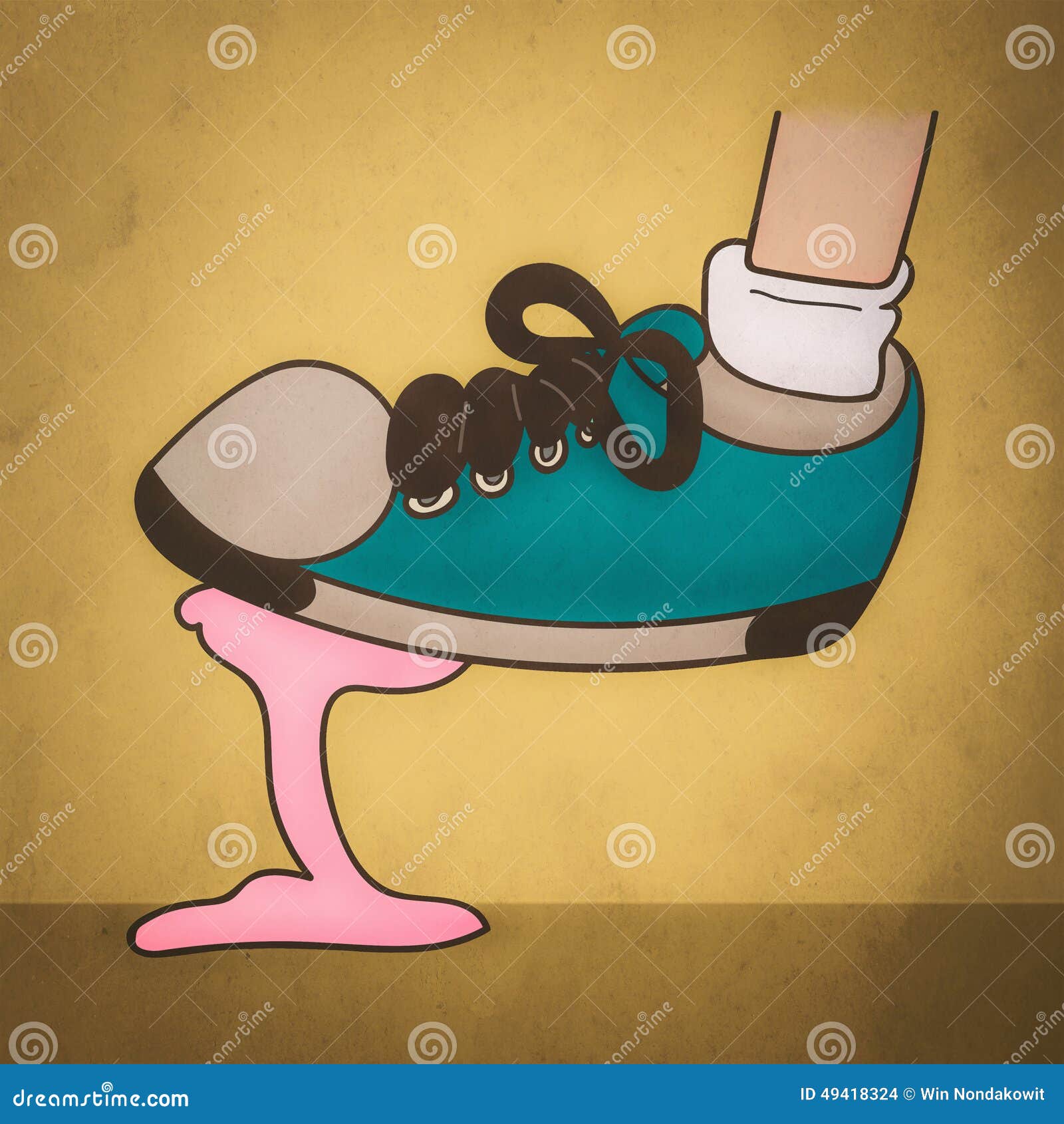 Pink gum stock illustration. Illustration of rubbish - 49418324