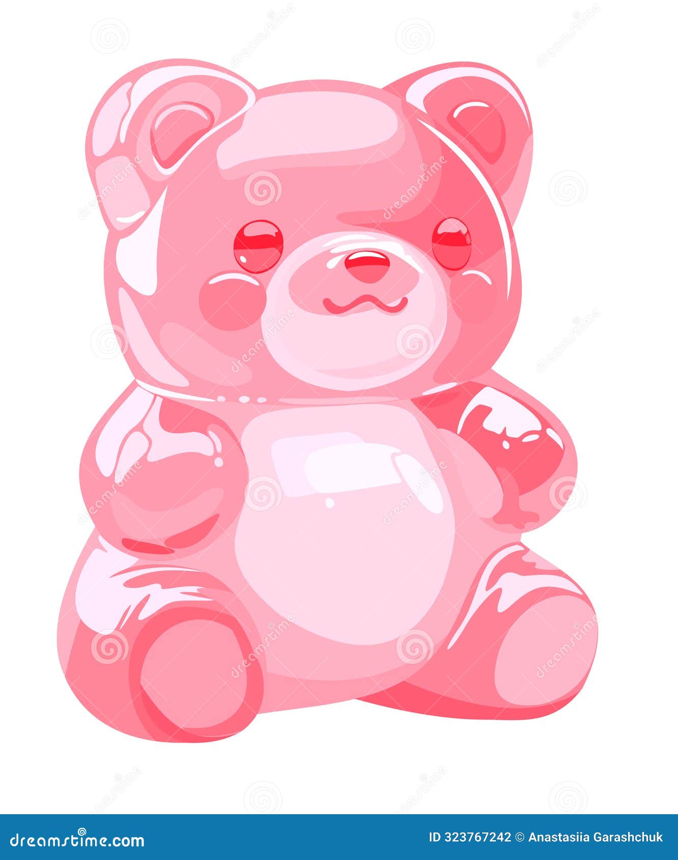 Pink Gummy Bear. Jelly Bear Fruit Gummy Stock Vector - Illustration of ...