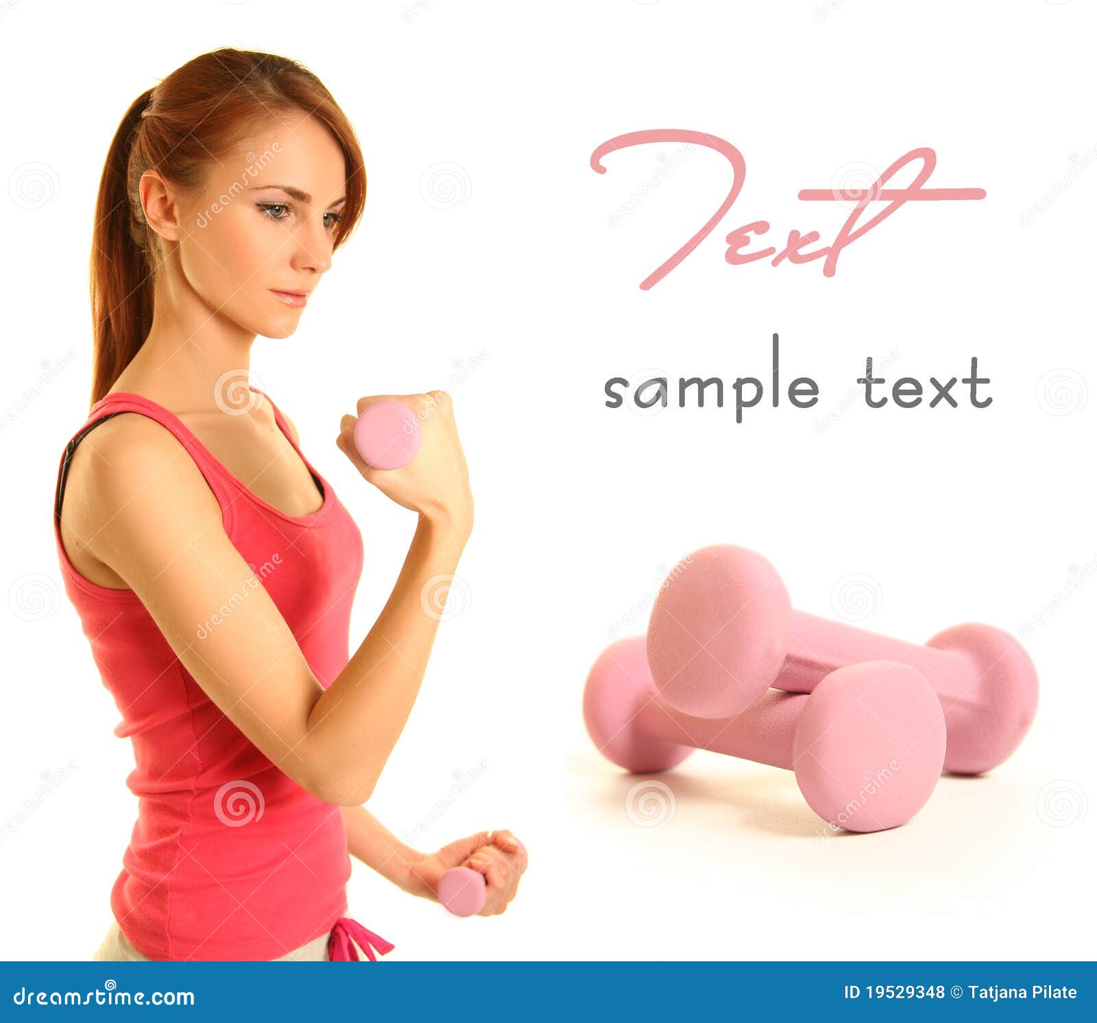 Pink gym stock photo. Image of beautiful, exercise, heavy - 19529348