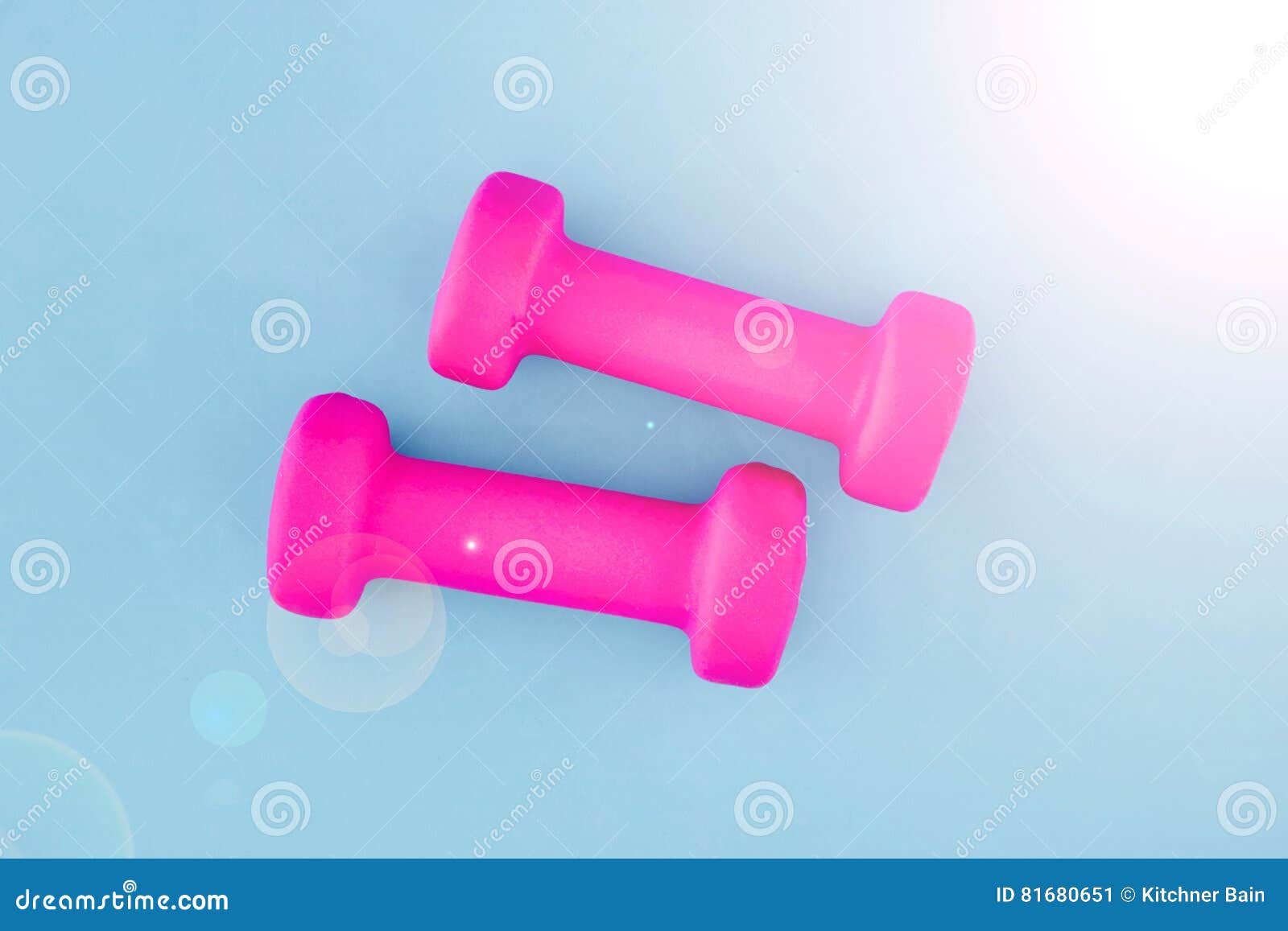 Pink Gym Dumbbell stock image. Image of bodybuilding - 81680651
