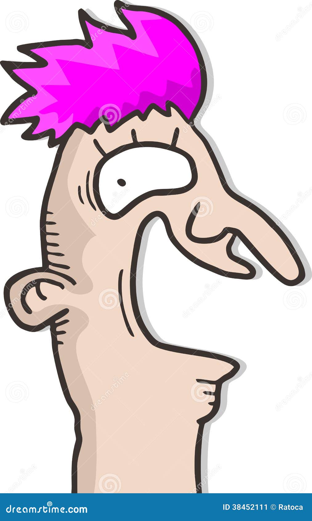 Pink Hair Man Cartoon Vector | CartoonDealer.com #38452111