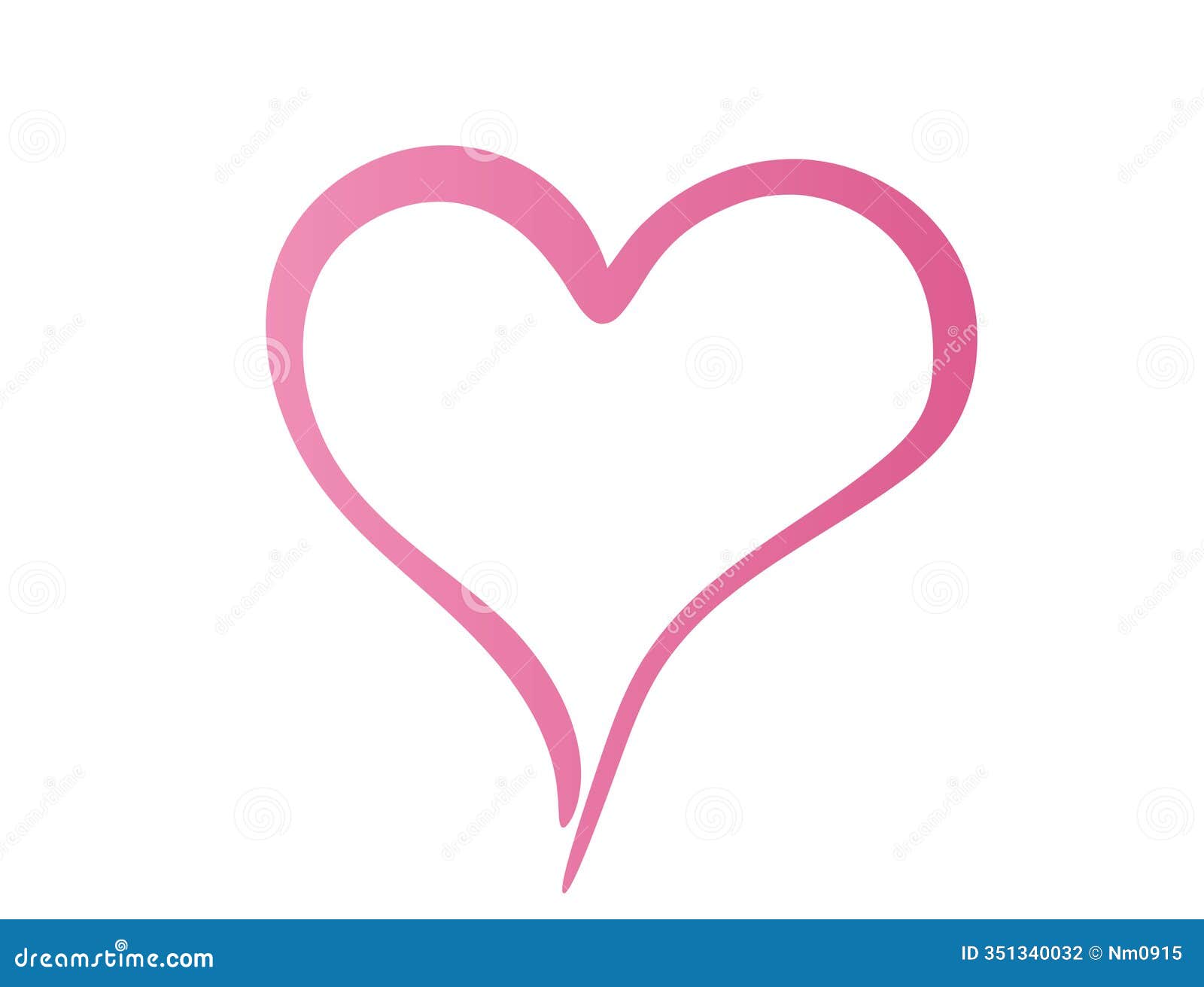 Pink Hand Drawn Heart. Love, Romantic and Valentines Design. Isolated ...