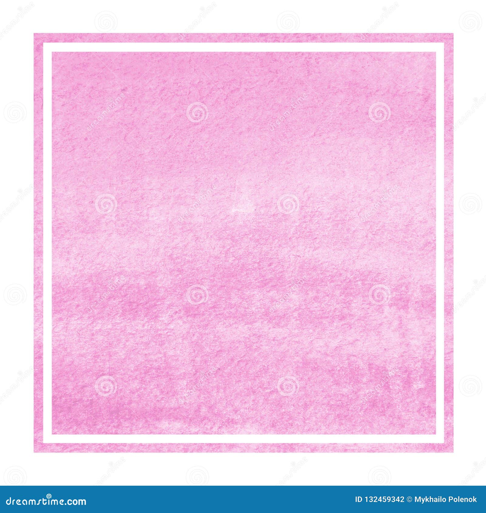 Pink Hand Drawn Watercolor Rectangular Frame Background Texture with ...