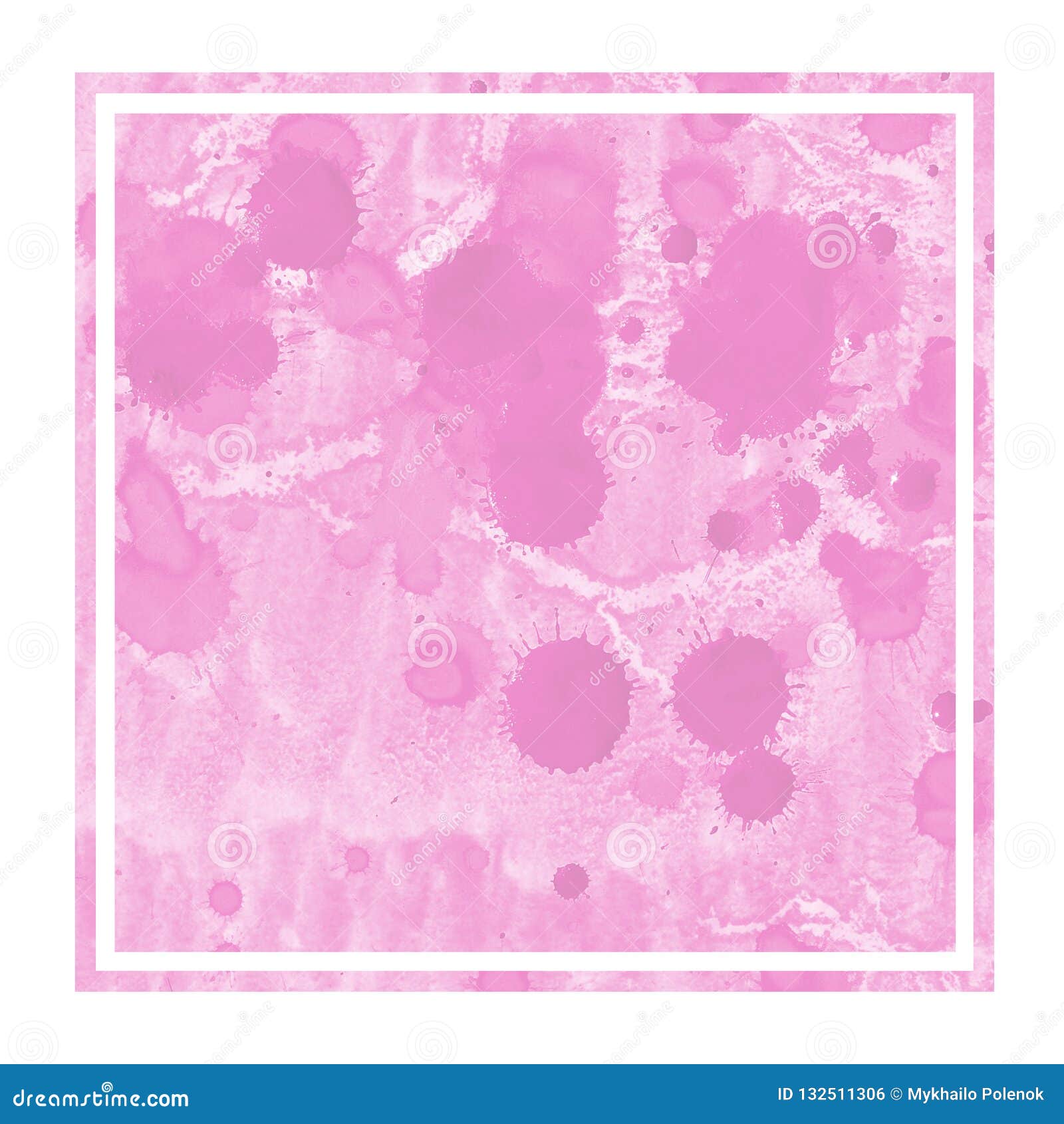 Pink Hand Drawn Watercolor Rectangular Frame Background Texture with ...