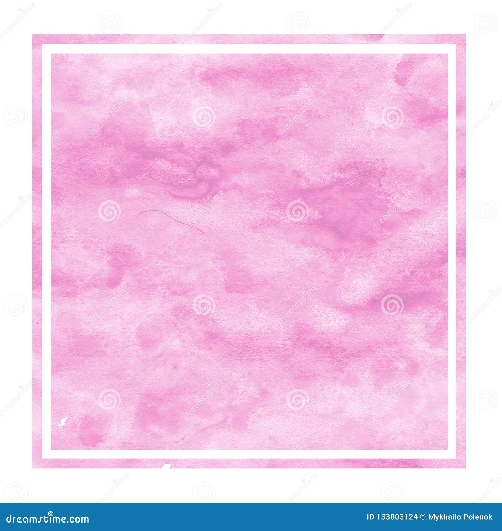 Pink Hand Drawn Watercolor Rectangular Frame Background Texture with ...