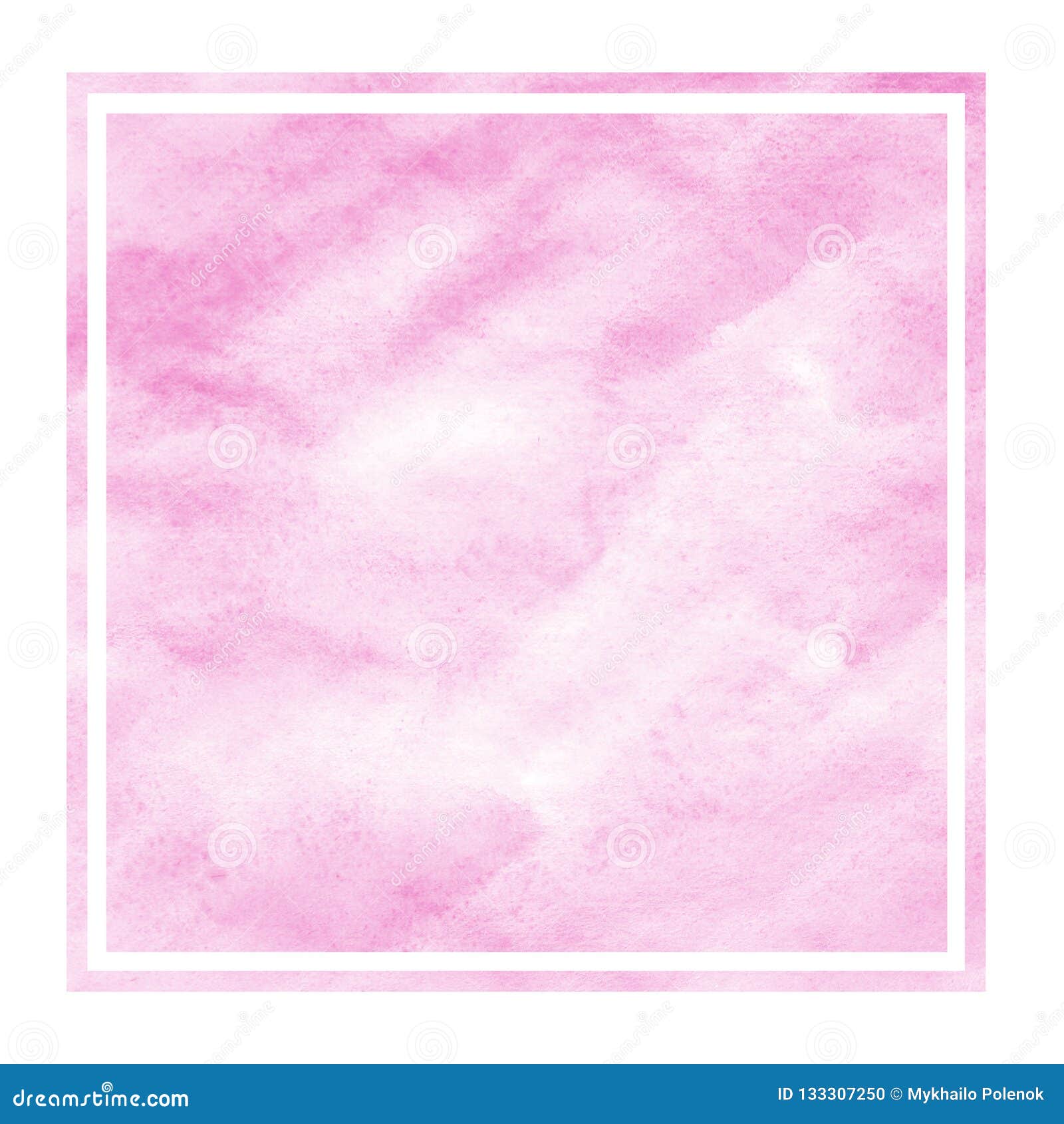 Pink Hand Drawn Watercolor Rectangular Frame Background Texture with ...