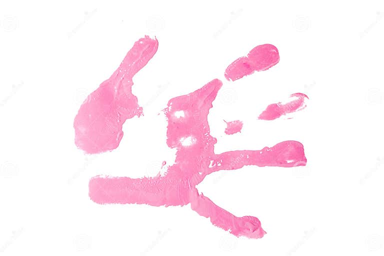 Pink hand print stock image. Image of pattern, hand, finger - 6736763
