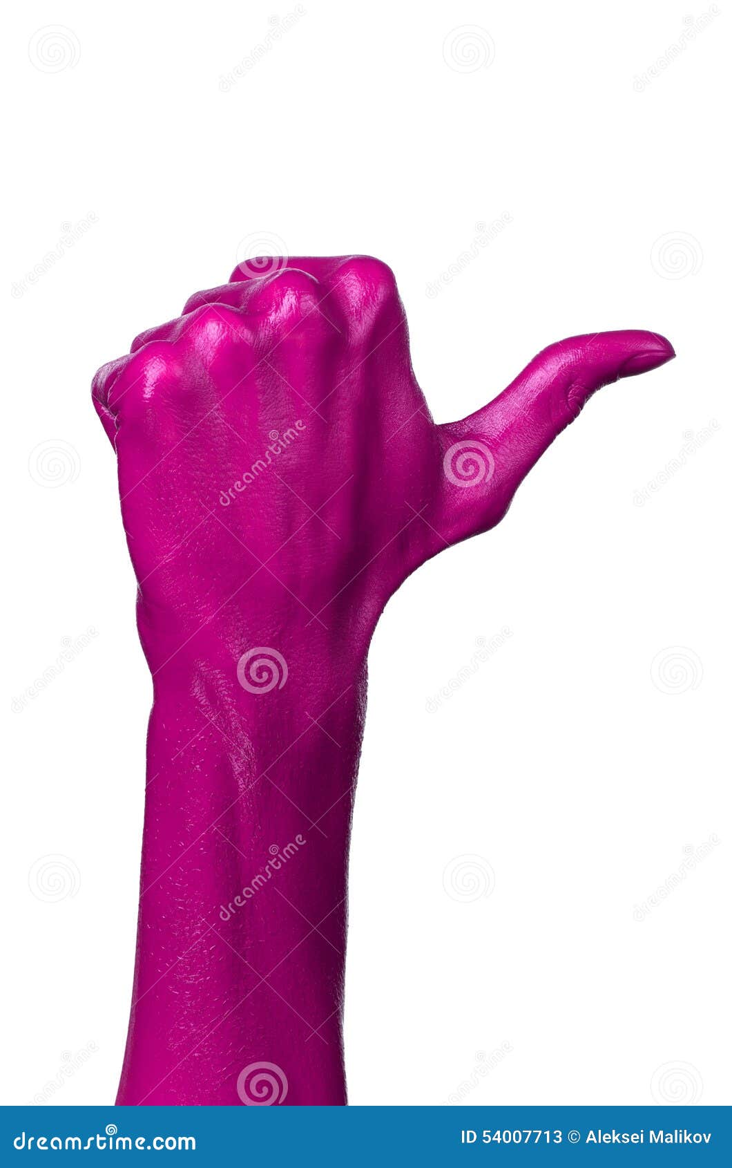 Pink Hand on White Background, Isolated, Paint Stock Image - Image of ...