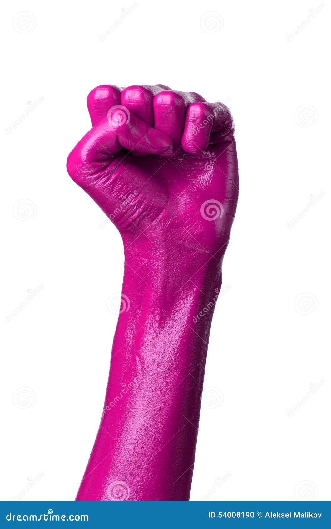 Pink Hand on White Background, Isolated, Paint Stock Photo - Image of ...
