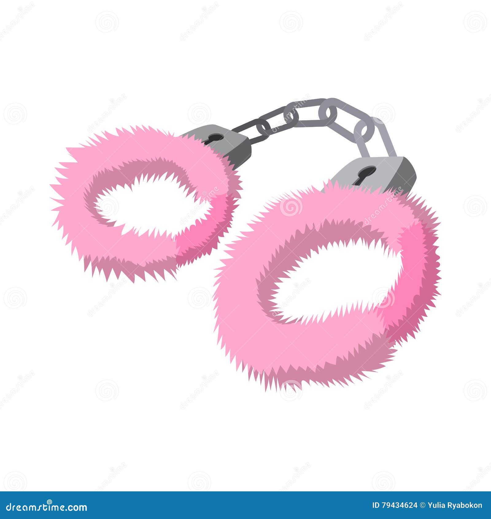Pink Handcuffs Icon, Cartoon Style Stock Vector - Illustration of ...