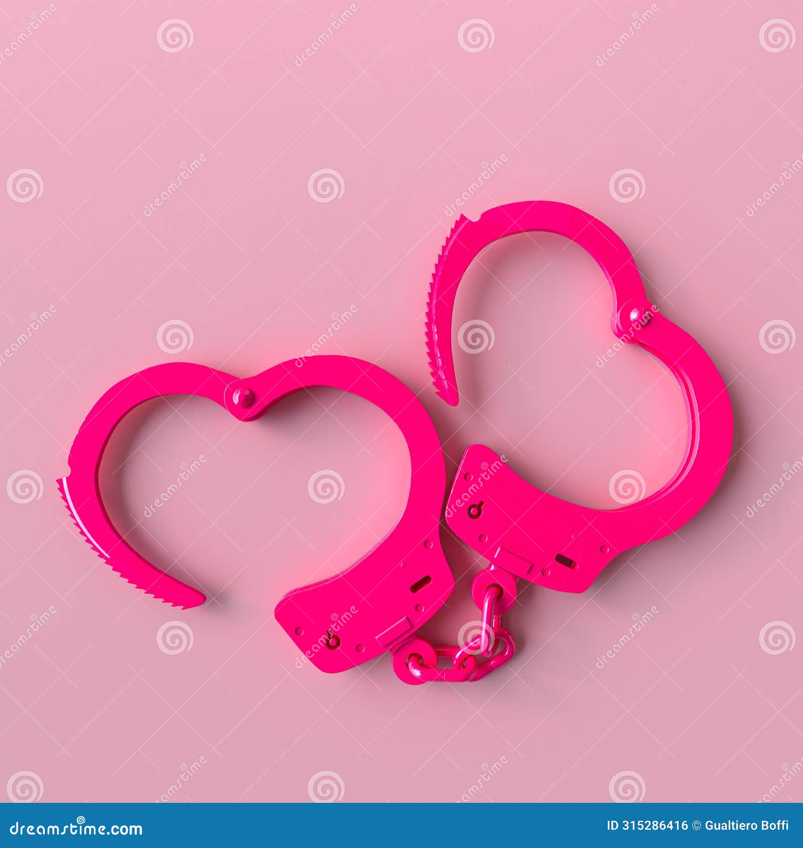 Pink Handcuffs on Pastel Background Stock Illustration - Illustration ...
