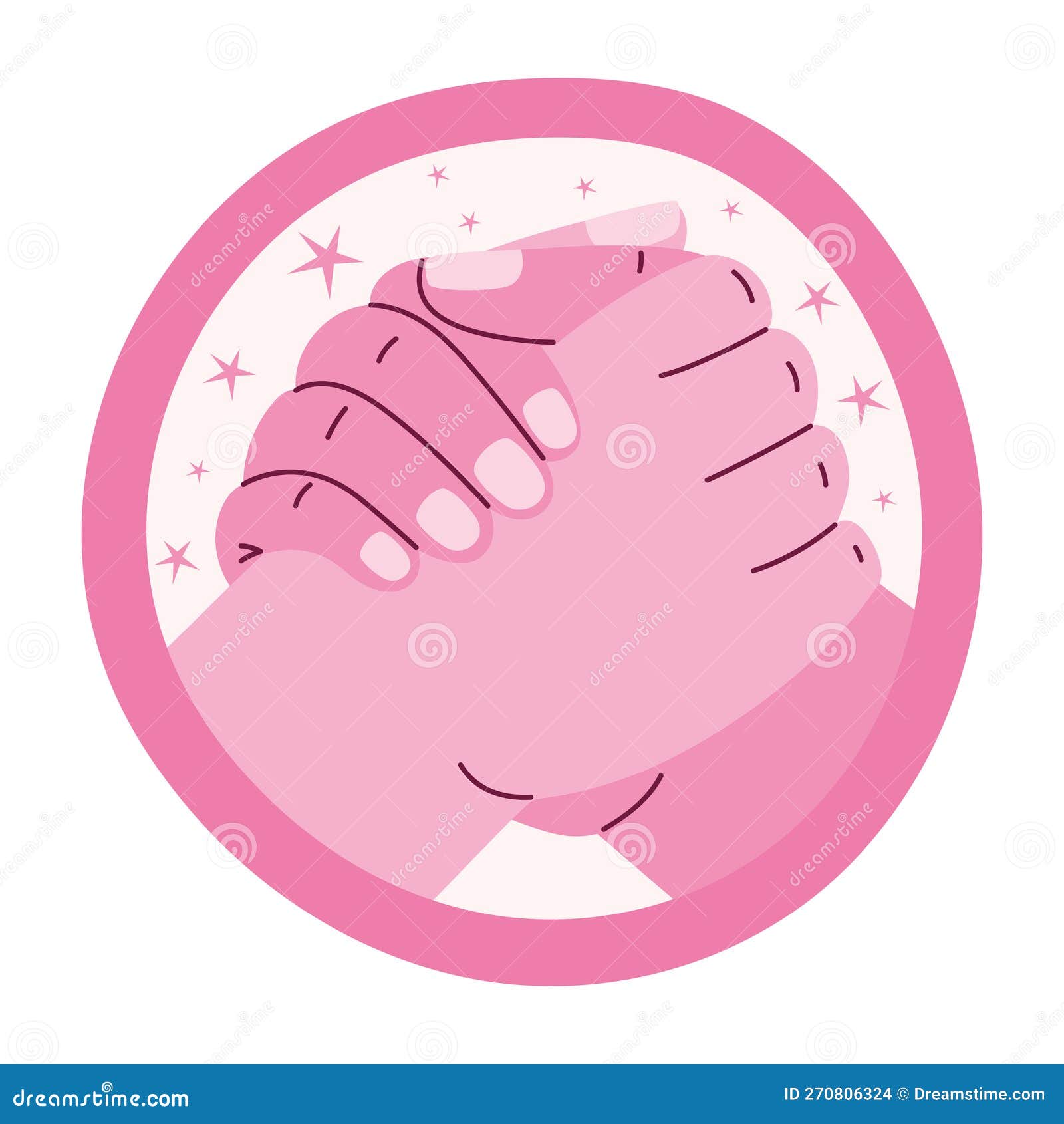 Pink Hands Holding Each Other Stock Vector - Illustration of connection ...