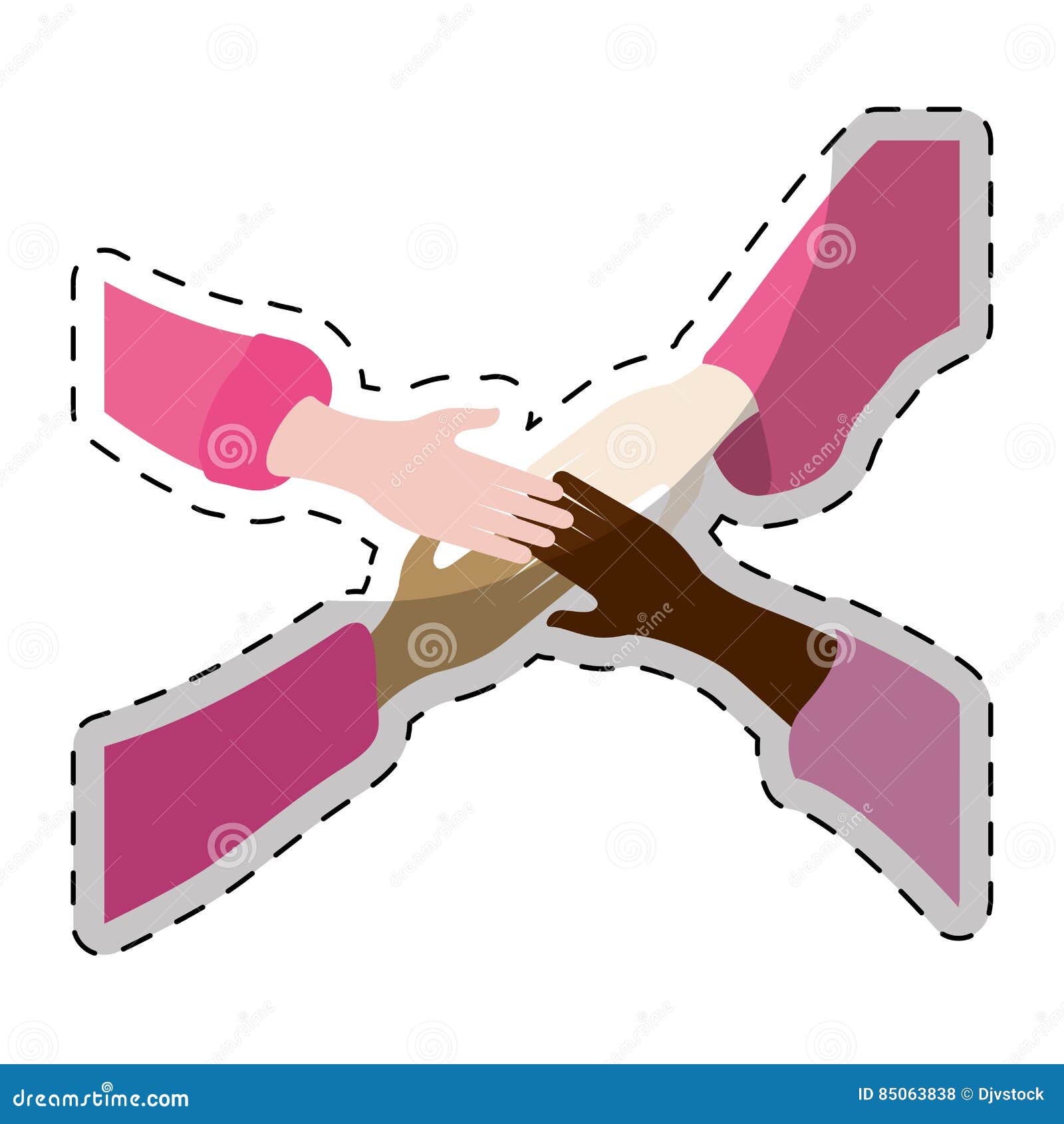 Pink Hands of Women Together Image Stock Illustration - Illustration of ...