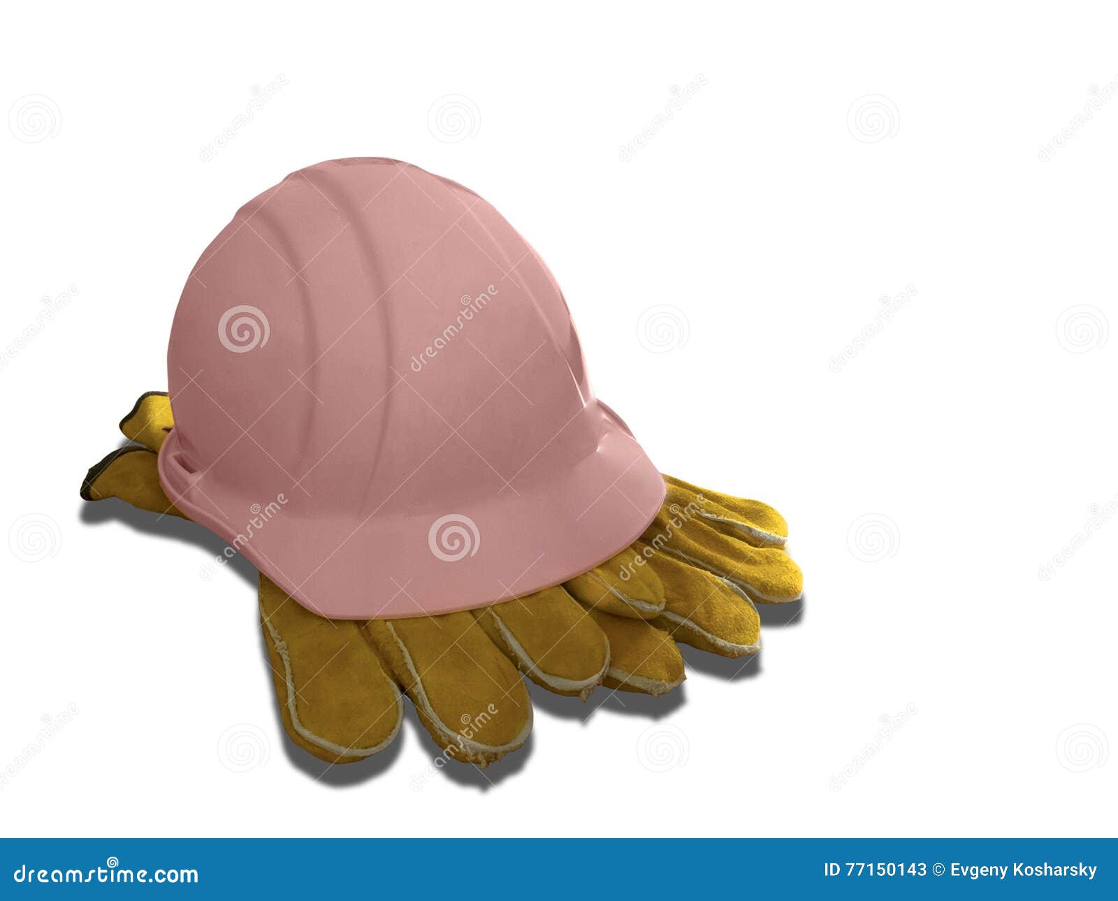 Pink Hard Hat and Leather Work Gloves Stock Image - Image of engineer ...