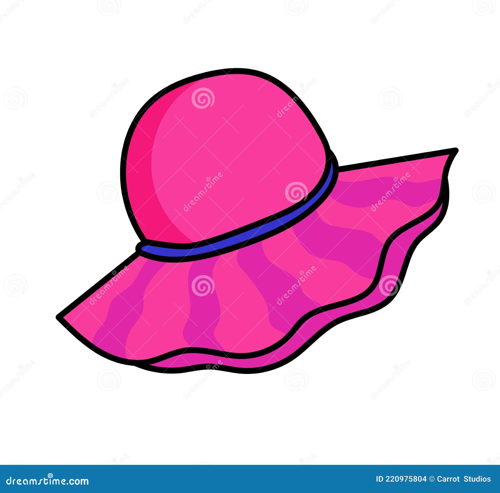 Pink hat isolated stock vector. Illustration of woman - 220975804